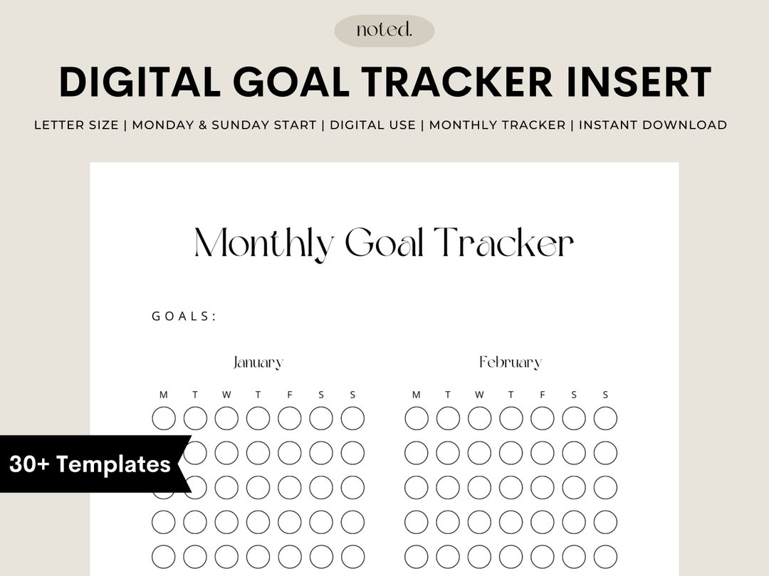 Digital Goal Tracker Insert Goal Tracker Noteability - Etsy
