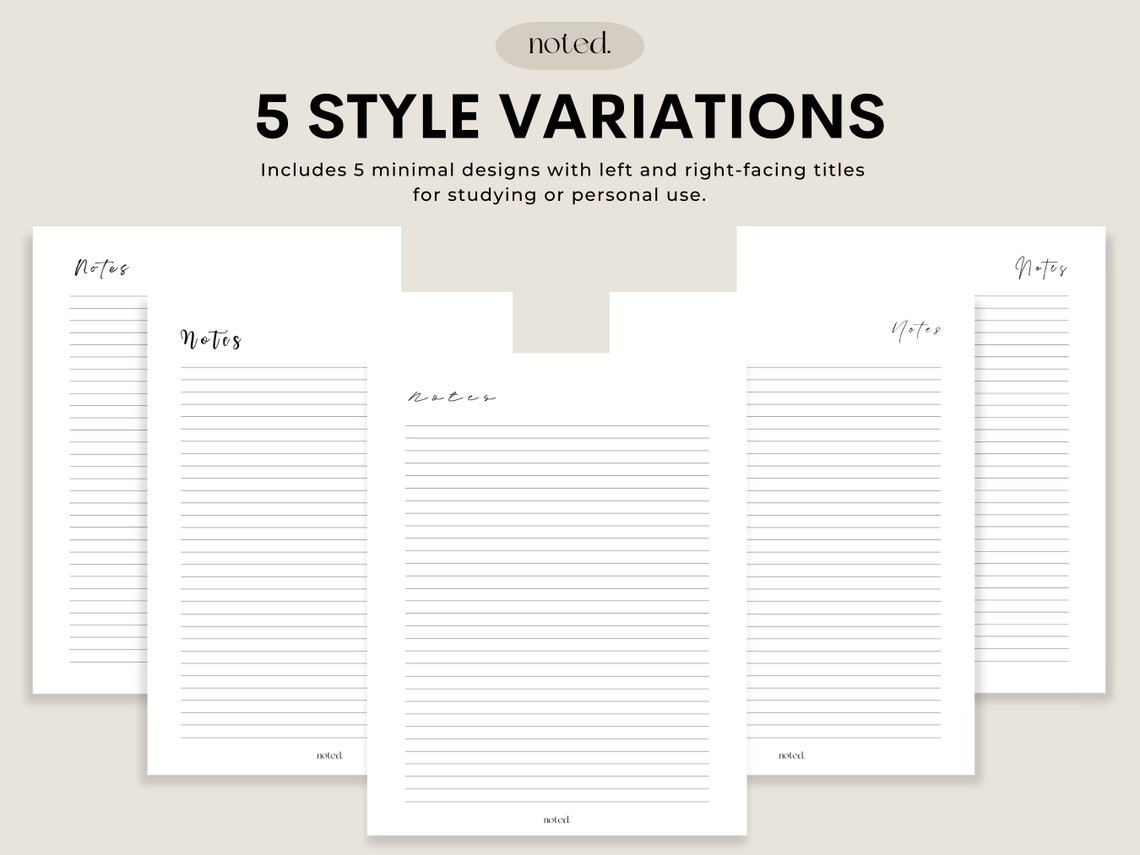 Cursive Notes Template: Lined Paper, A4/a5/letter (digital Download) - Etsy