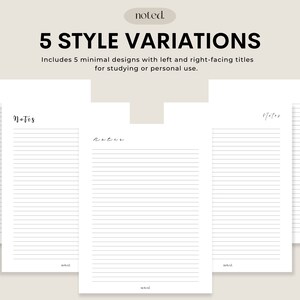 Printable & Digital Cursive Notes Template, Lined Notes Template ...