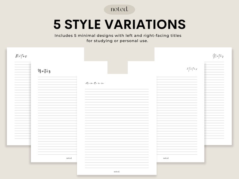 Cursive Notes Template: Lined Paper, A4/a5/letter (digital Download ...