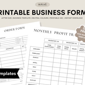 Printable Business Templates, Small Business Bundle, Business Form ...