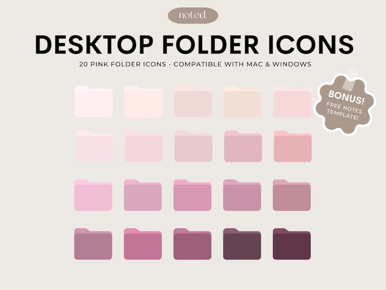 Pink Desktop Folder Icon for Mac and Windows, Mac Desktop Folder Icon ...