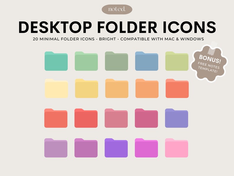 Minimal Desktop Folder Icon for Mac and Windows Mac Desktop - Etsy