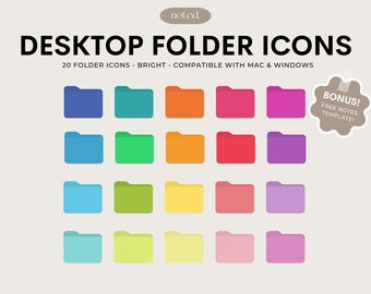 Rainbow Folder Icons for Mac and Windows Desktop Icons, Mac Desktop ...