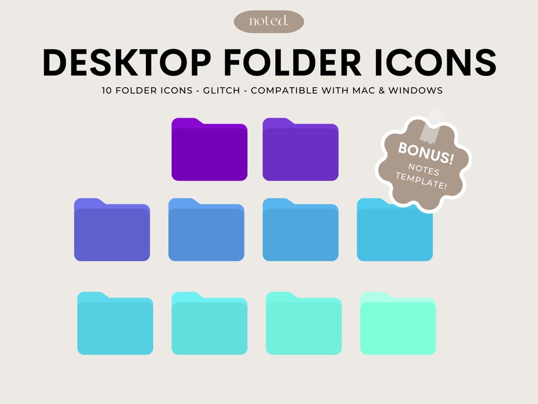 Blue Desktop Folder Icon for Mac and Windows, Mac Desktop Folder Icon ...