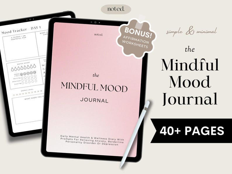Digital Mood Journal: Wellness Planner, Self-care Tracker - Etsy
