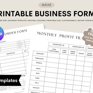 Printable Business Templates Small Business Bundle Business - Etsy