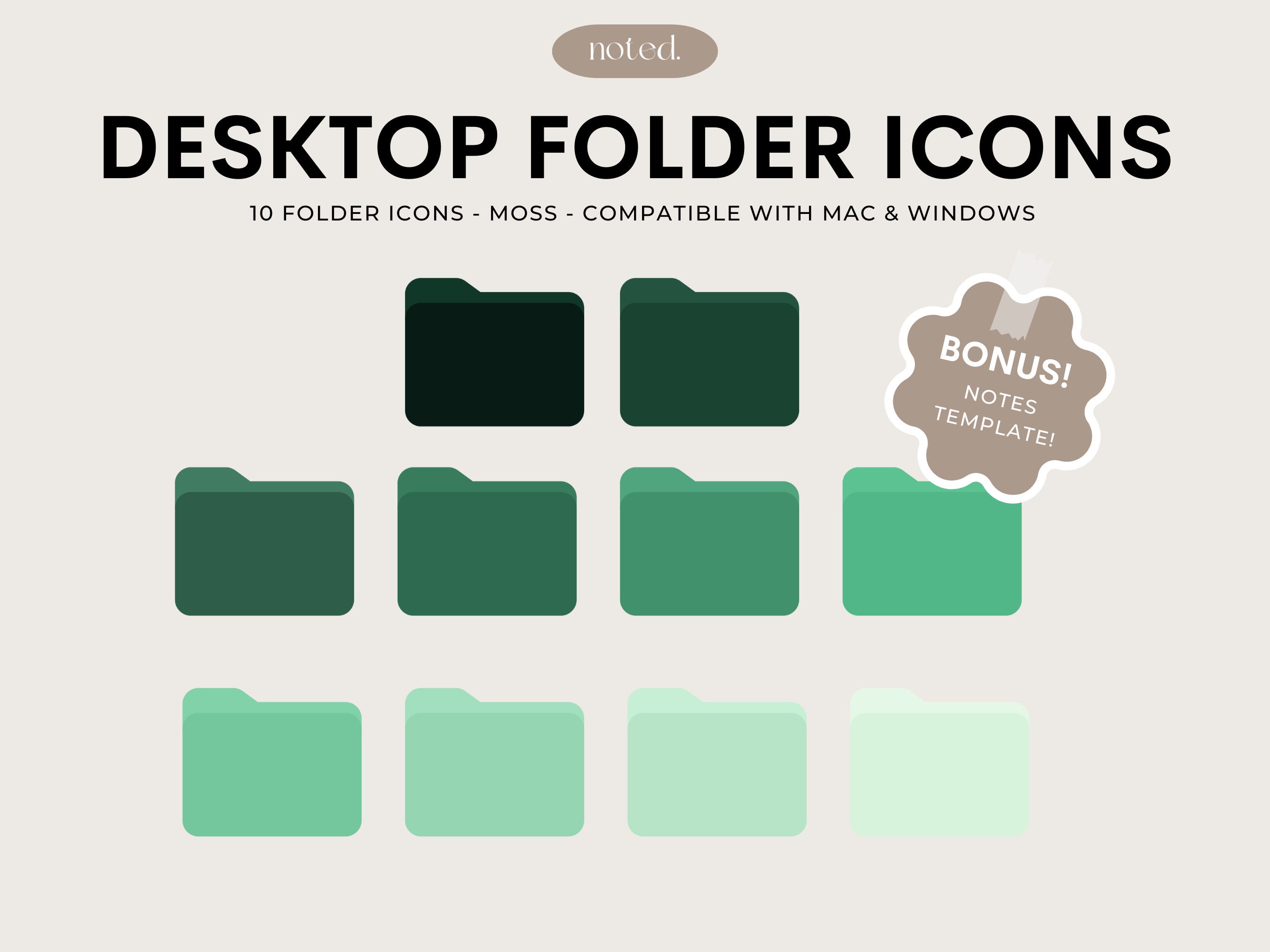 Green Desktop Folder Icon for Mac and Windows, Mac Desktop Folder Icon ...