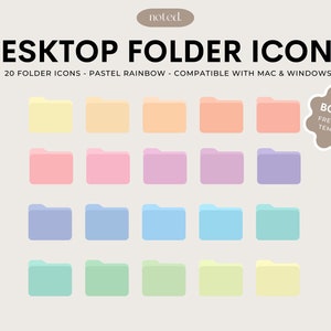 Pastel Desktop Folder Icon for Mac and Windows, Mac Desktop Folder Icon ...