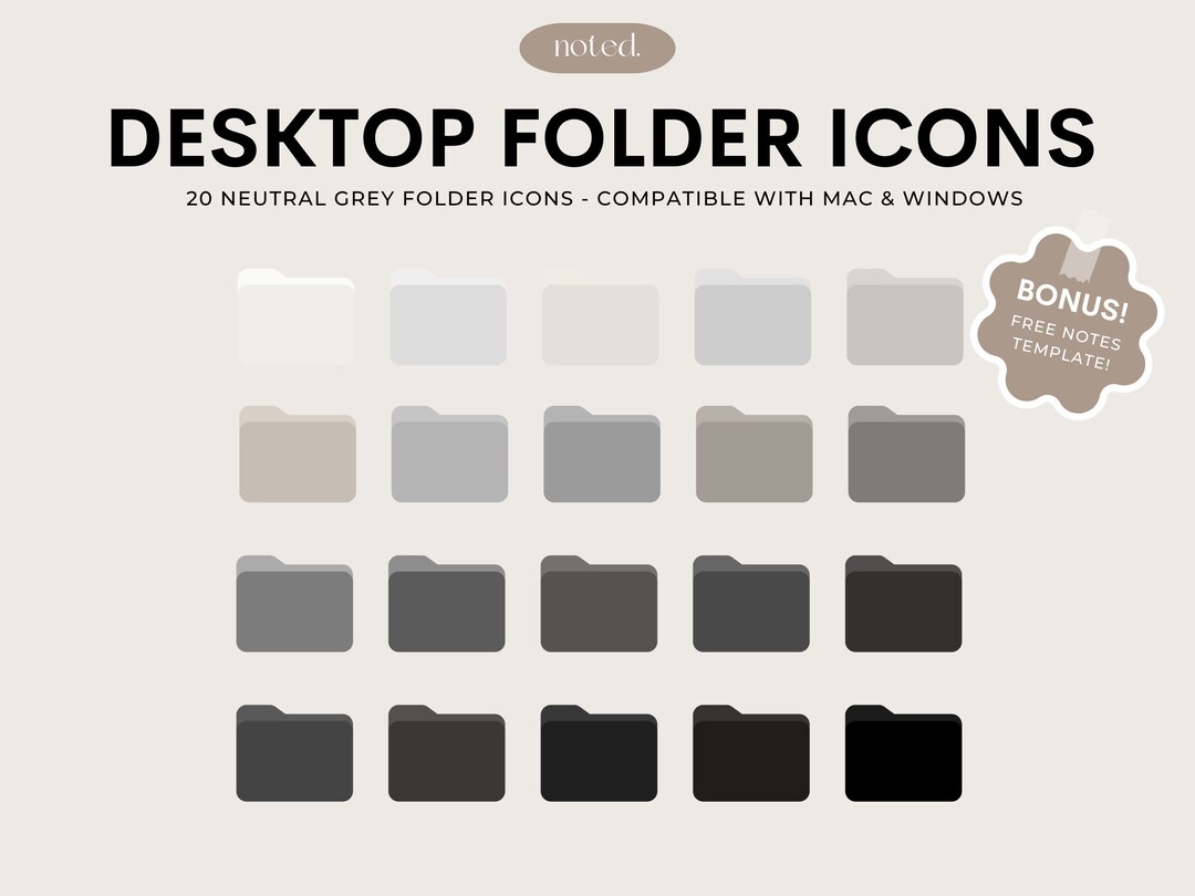 Grey Desktop Folder Icon for Mac and Windows, Mac Desktop Folder Icon ...