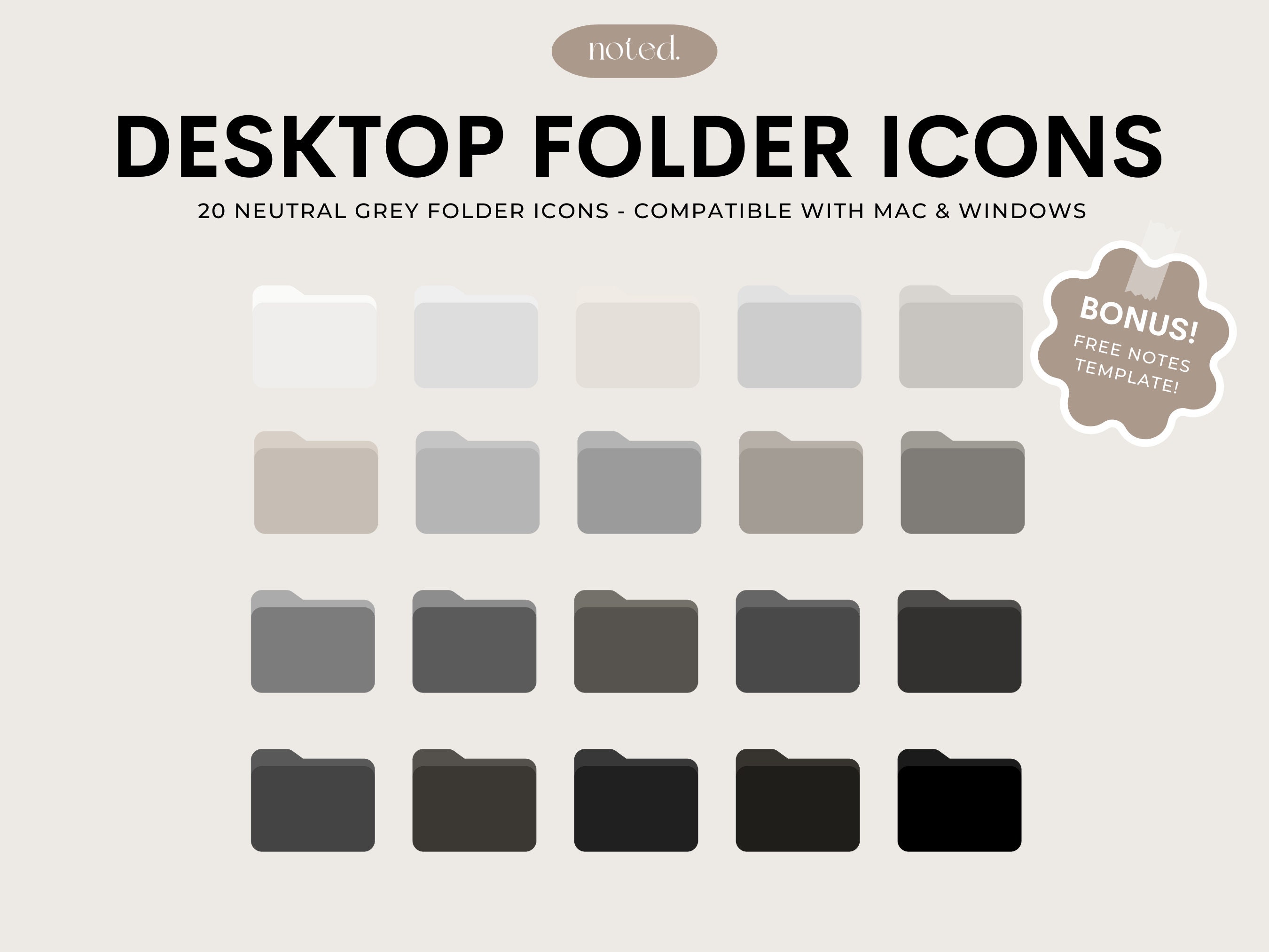 Grey Desktop Folder Icon for Mac and Windows, Mac Desktop Folder Icon ...