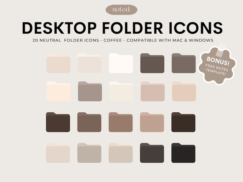 Neutral Desktop Folder Icon for Mac and Windows, Mac Desktop Folder ...