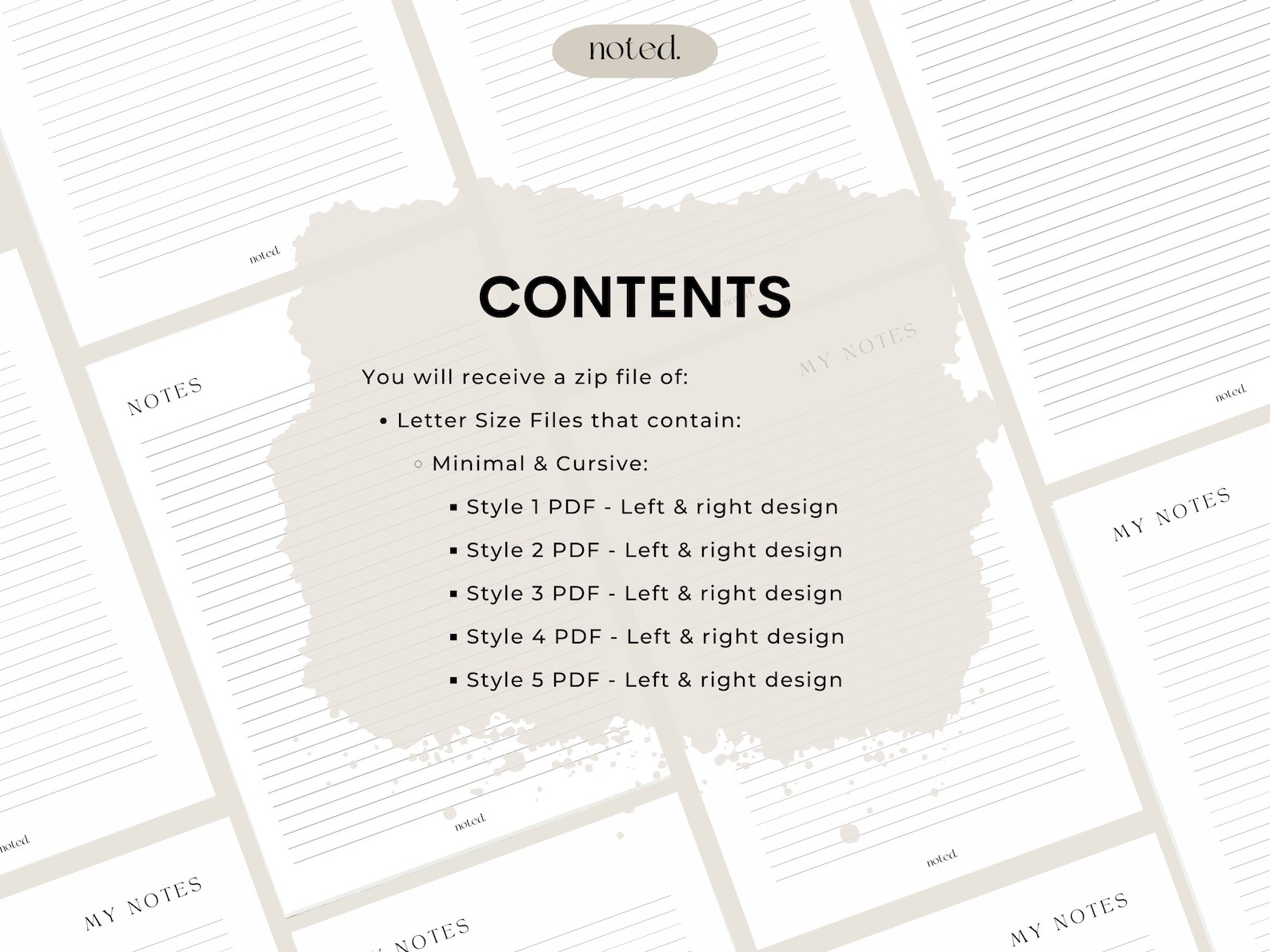 Printable & Digital Notes Template, Goodnotes, Lined Notes Template ...