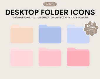 Rainbow Folder Icons for Mac and Windows Desktop Icons, Mac Desktop ...
