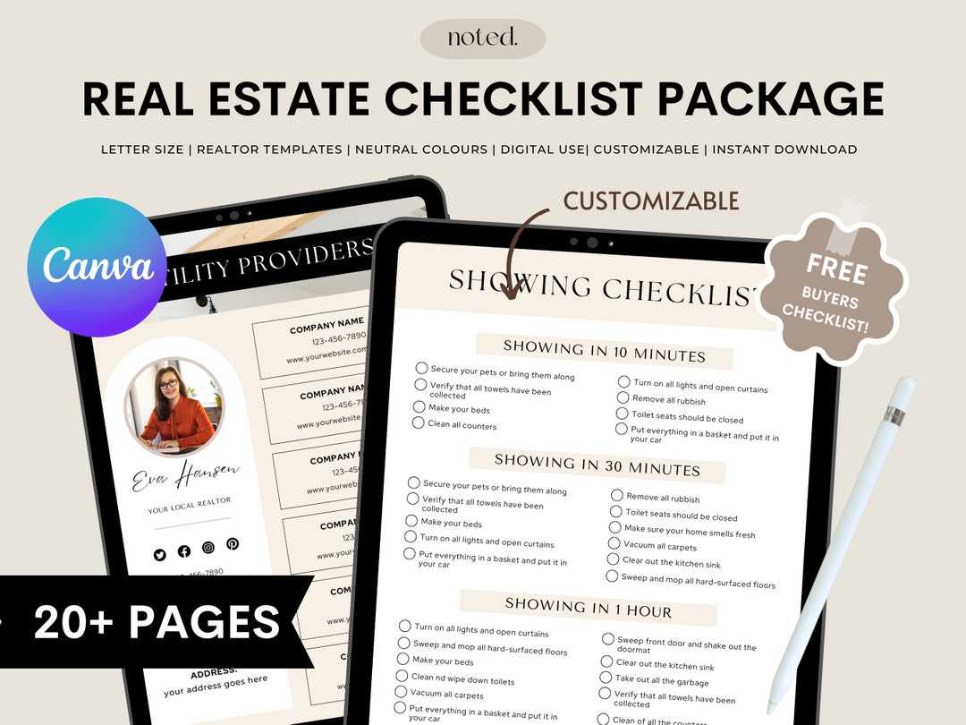 Real Estate Agent Checklist: Realtor Templates & Guide - Etsy