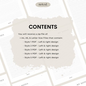 Printable & Digital Cursive Notes Template, Lined Notes Template ...