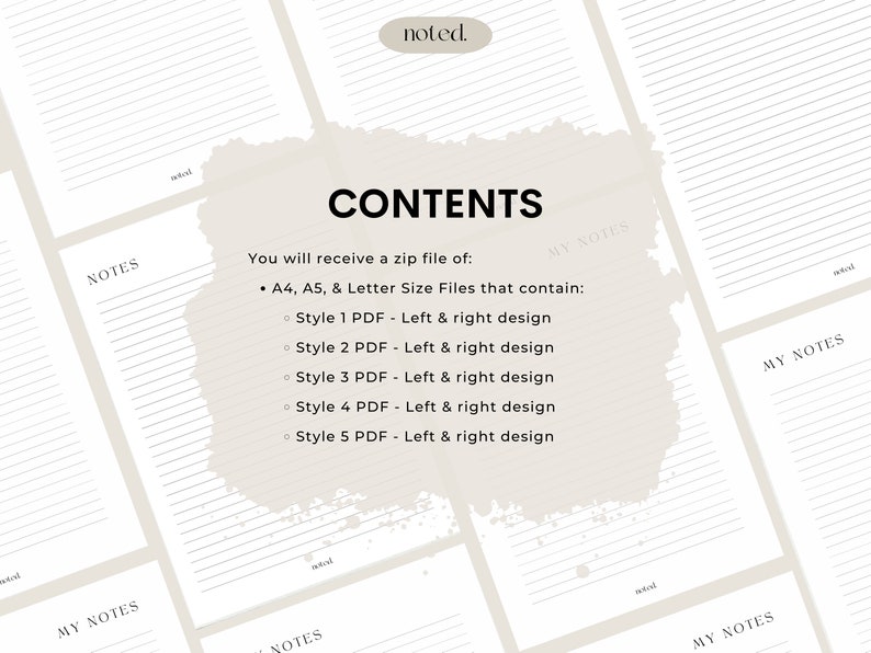 Cursive Notes Template: Lined Paper, A4/a5/letter (digital Download) - Etsy