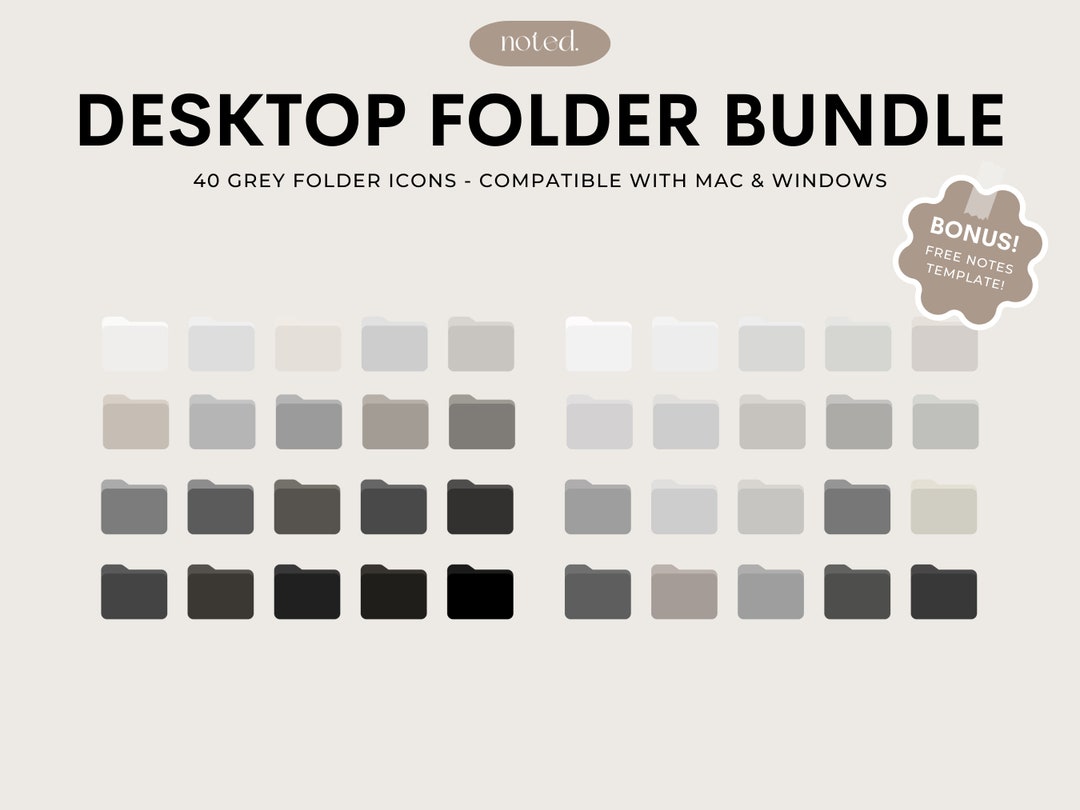 Grey Desktop Folder Icon for Mac and Windows, Mac Desktop Folder Icon ...