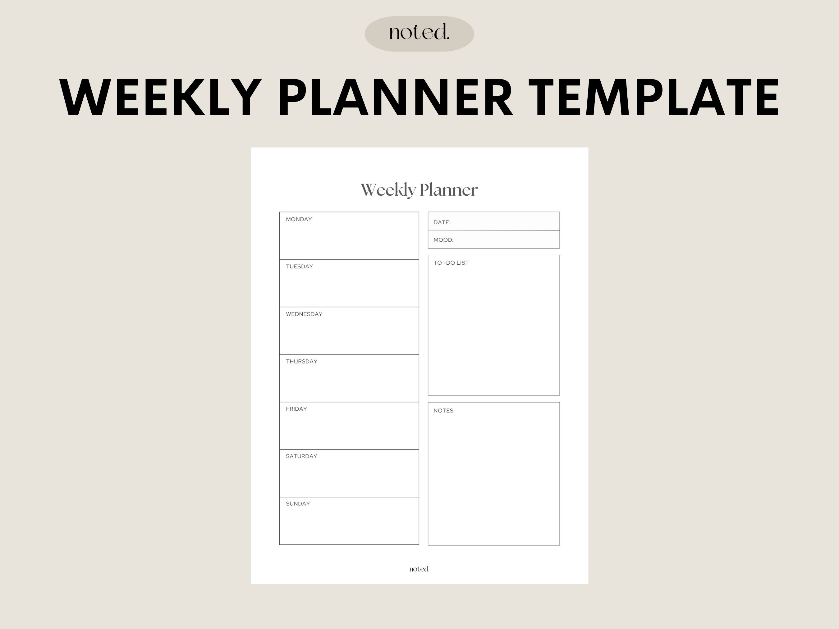 Undated Monthly Planner Template: Daily, Weekly, Productivity - Etsy