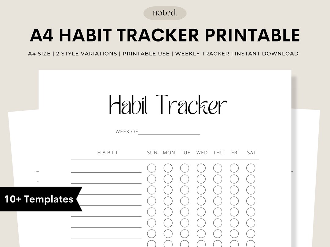A4 Printable Habit Tracker, Habit Tracker, A4 Printable Insert, Planner ...