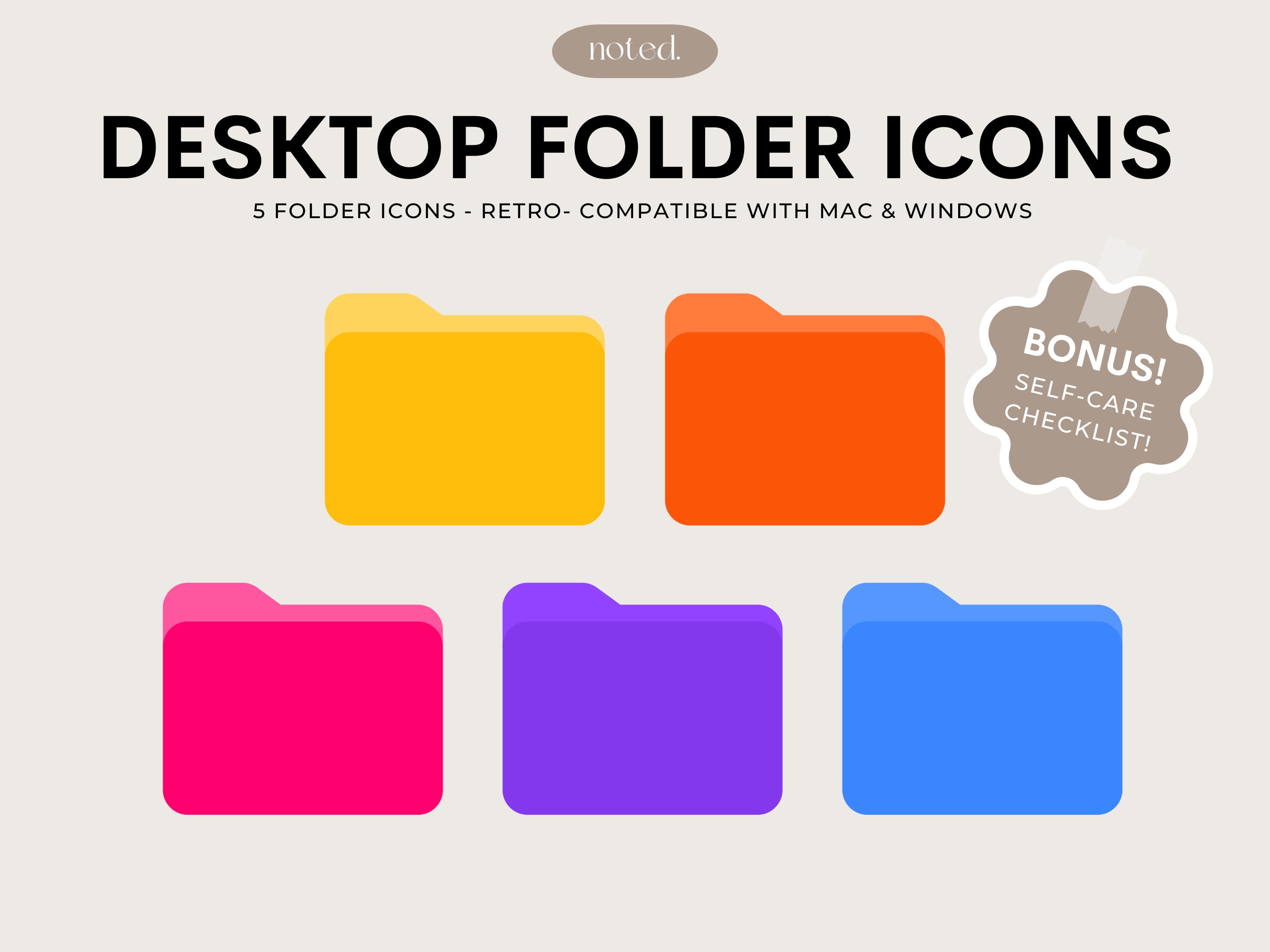 Minimal Desktop Folder Icon for Mac and Windows, Mac Desktop Folder ...