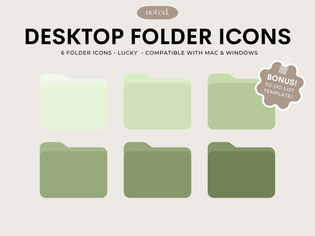 Green Minimal Desktop Folder Icon for Mac and Windows, Mac Desktop ...