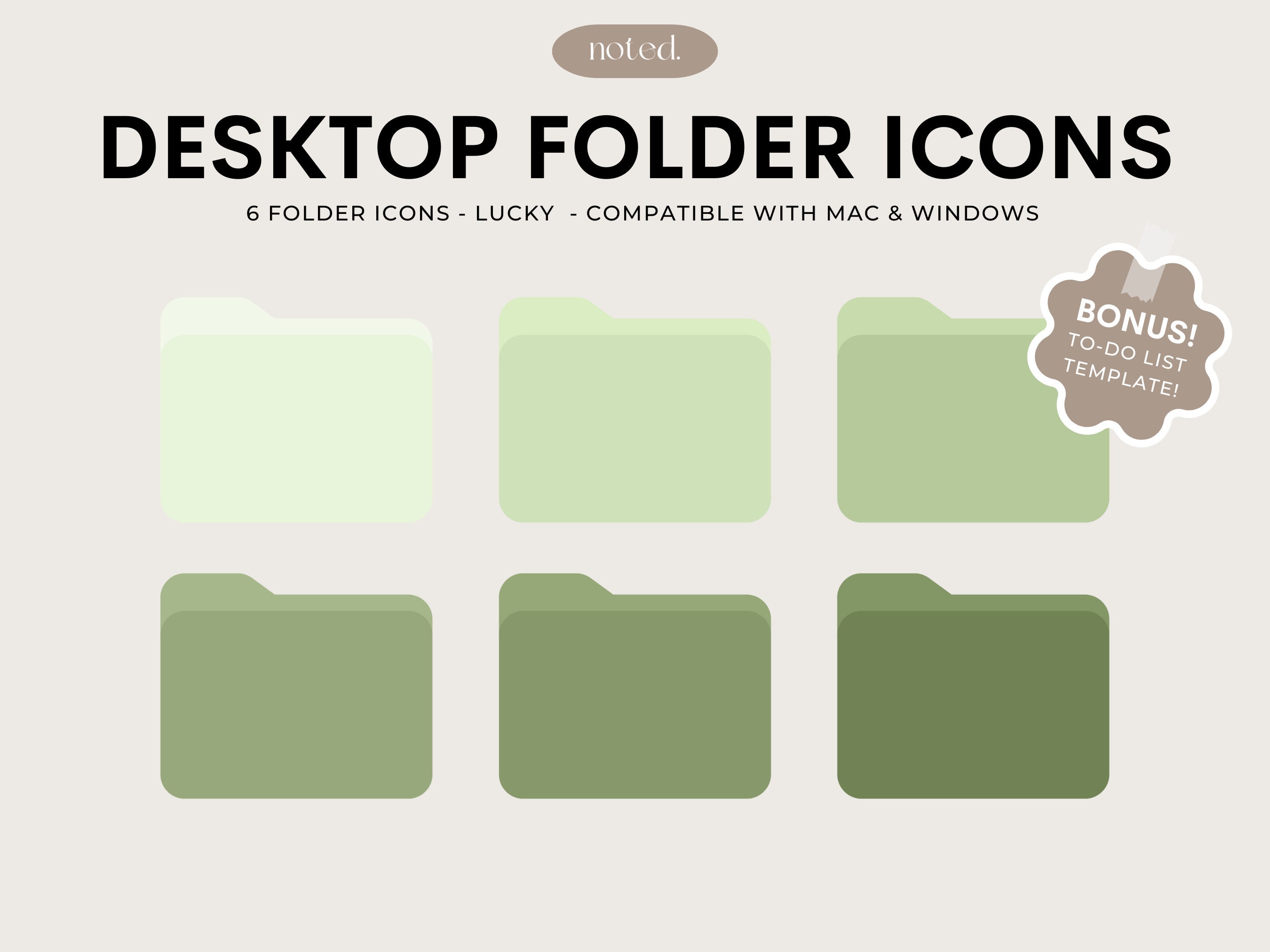 Green Minimal Desktop Folder Icon for Mac and Windows, Mac Desktop ...