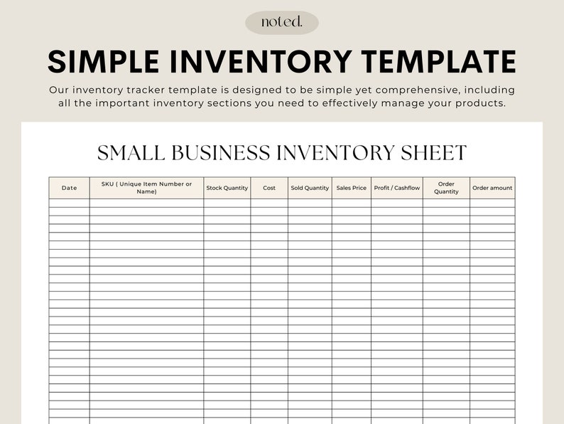 Printable Inventory Tracker: Small Business Inventory List - Etsy
