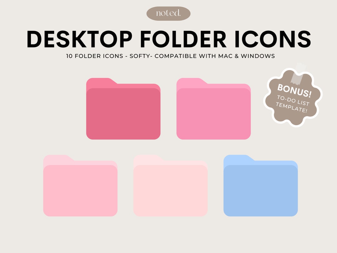 Minimal Desktop Folder Icon for Mac and Windows, Mac Desktop Folder ...
