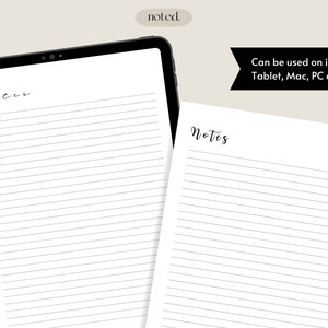 Printable & Digital Cursive Notes Template, Lined Notes Template ...