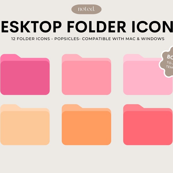 Minimal Desktop Folder Icon for Mac and Windows, Mac Desktop Folder ...