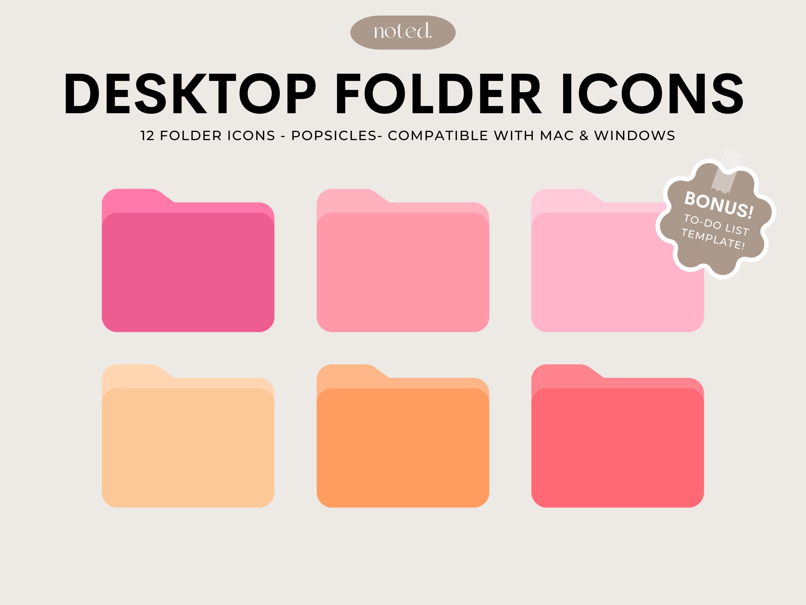 Minimal Desktop Folder Icon for Mac and Windows, Mac Desktop Folder ...
