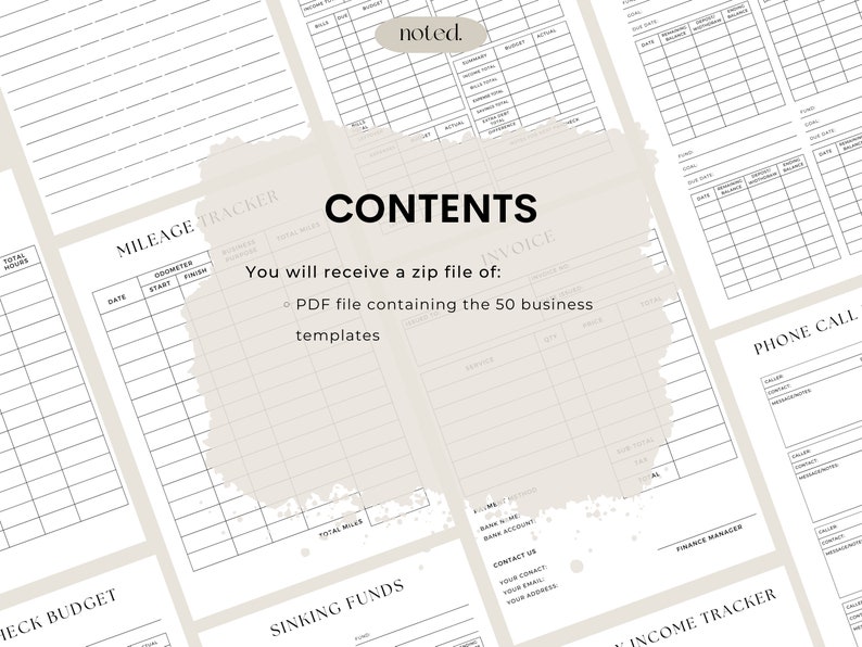 Printable Business Templates, Small Business Bundle, Business Form ...