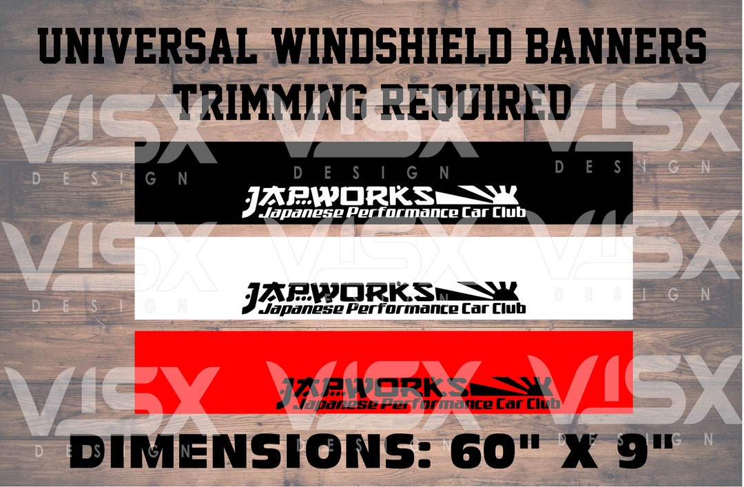 Japworks Car Club Windshield Banner Visor Decal Sticker Racing JDM Free ...