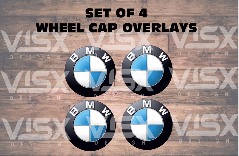 Set of 4 Pcs BMW Hub Cap Vinyl Sticker Overlay Emblem High Quality Fast ...