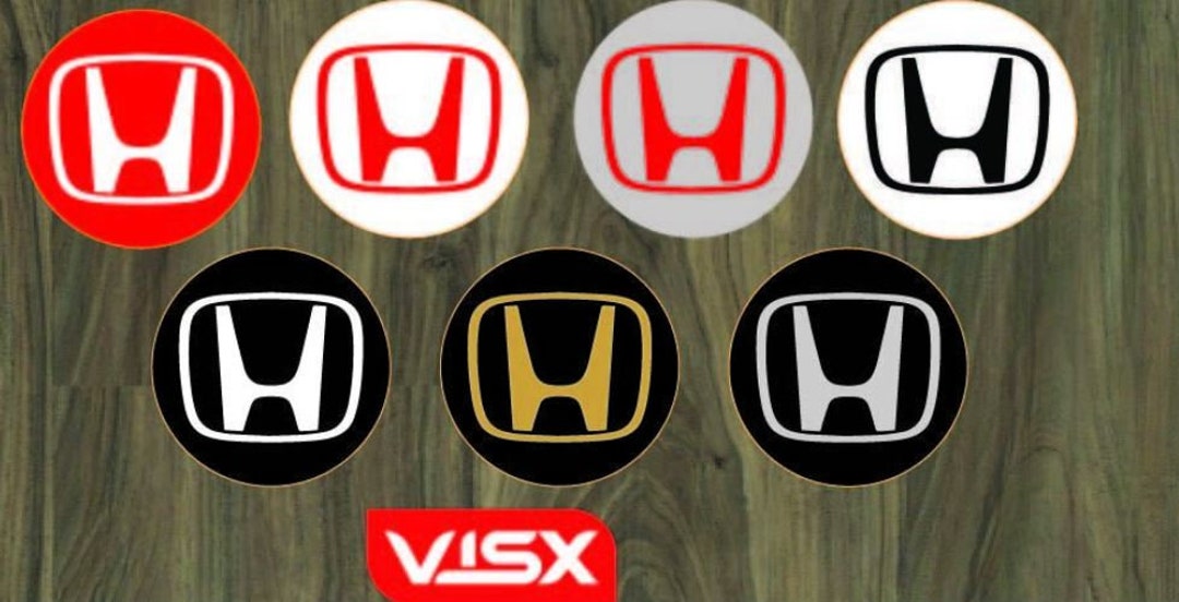 4x Honda Wheel Logo Overlay Vinyl Decals for Honda Civic Acura TSX ...
