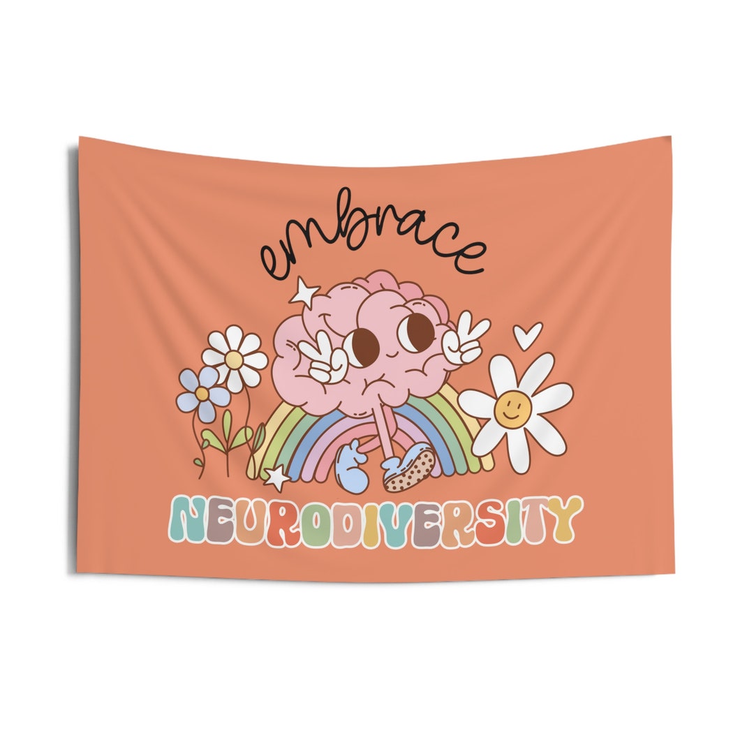 Embrace Neurodiversity Indoor Wall Tapestry, Therapist Wall Decor, Gift ...
