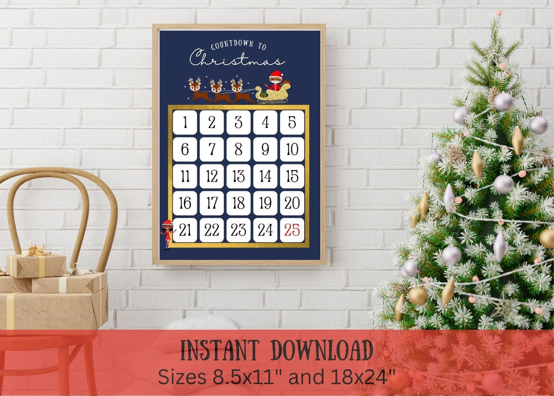 Countdown to Christmas, Santa Christmas Printable, Days Until Christmas ...