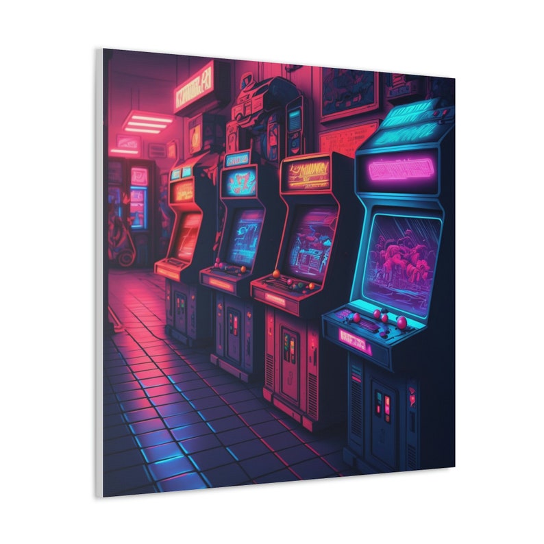 Synthwave Arcade Wall Art - Etsy