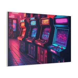 Synthwave Arcade Wall Art - Etsy