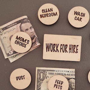 Chore Magnets, Wood Magnets, Chore Chart, Work for Hire, Chore Board ...