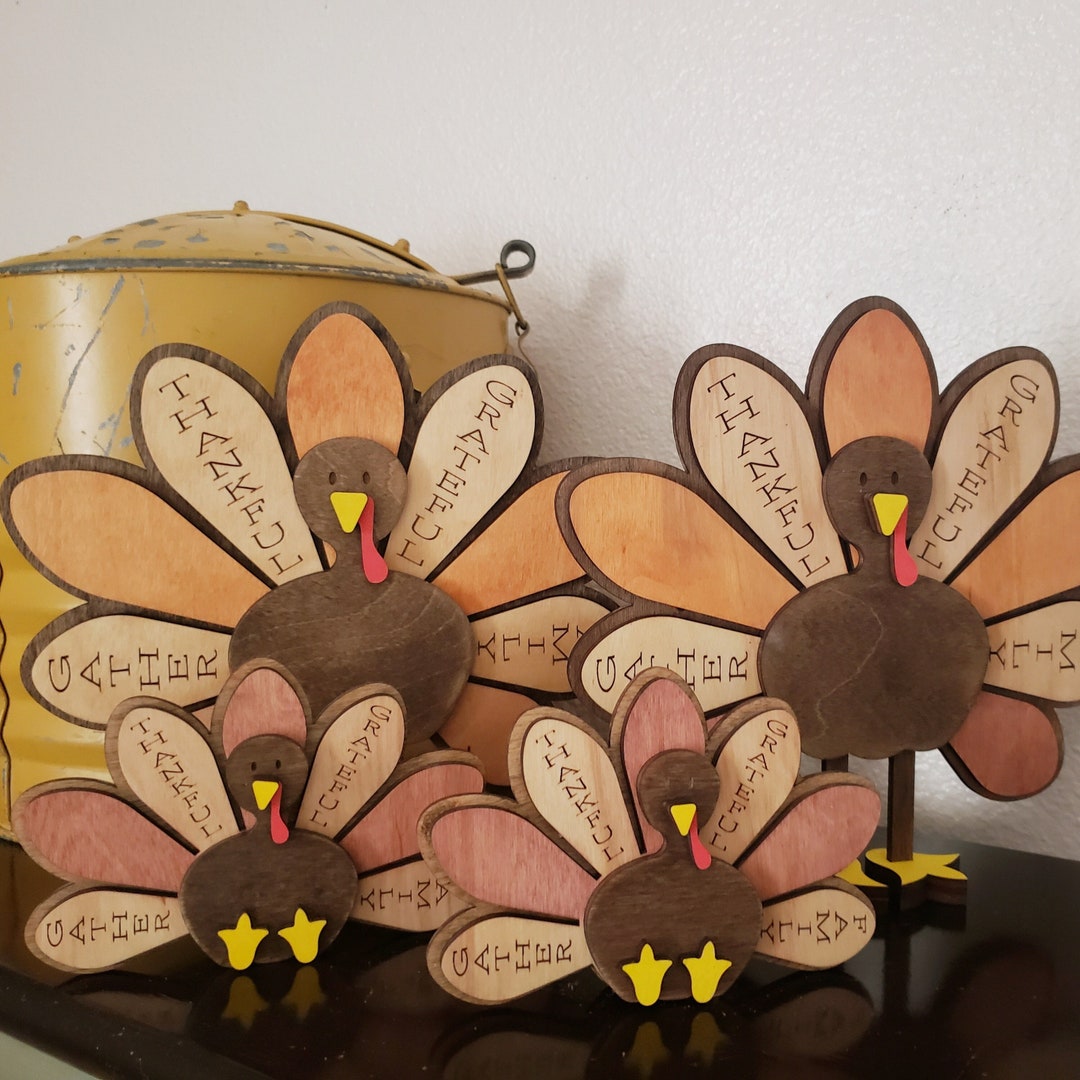 Individual Turkey Decor, Thanksgiving Table Decor, Turkey Decor ...