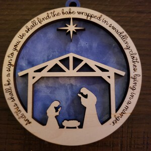 The Christmas Story, Nativity, Birth of Jesus, Hand-crafted Ornament ...