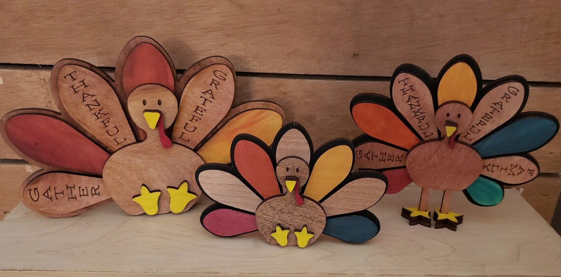 Individual Turkey Decor, Thanksgiving Table Decor, Turkey Decor ...