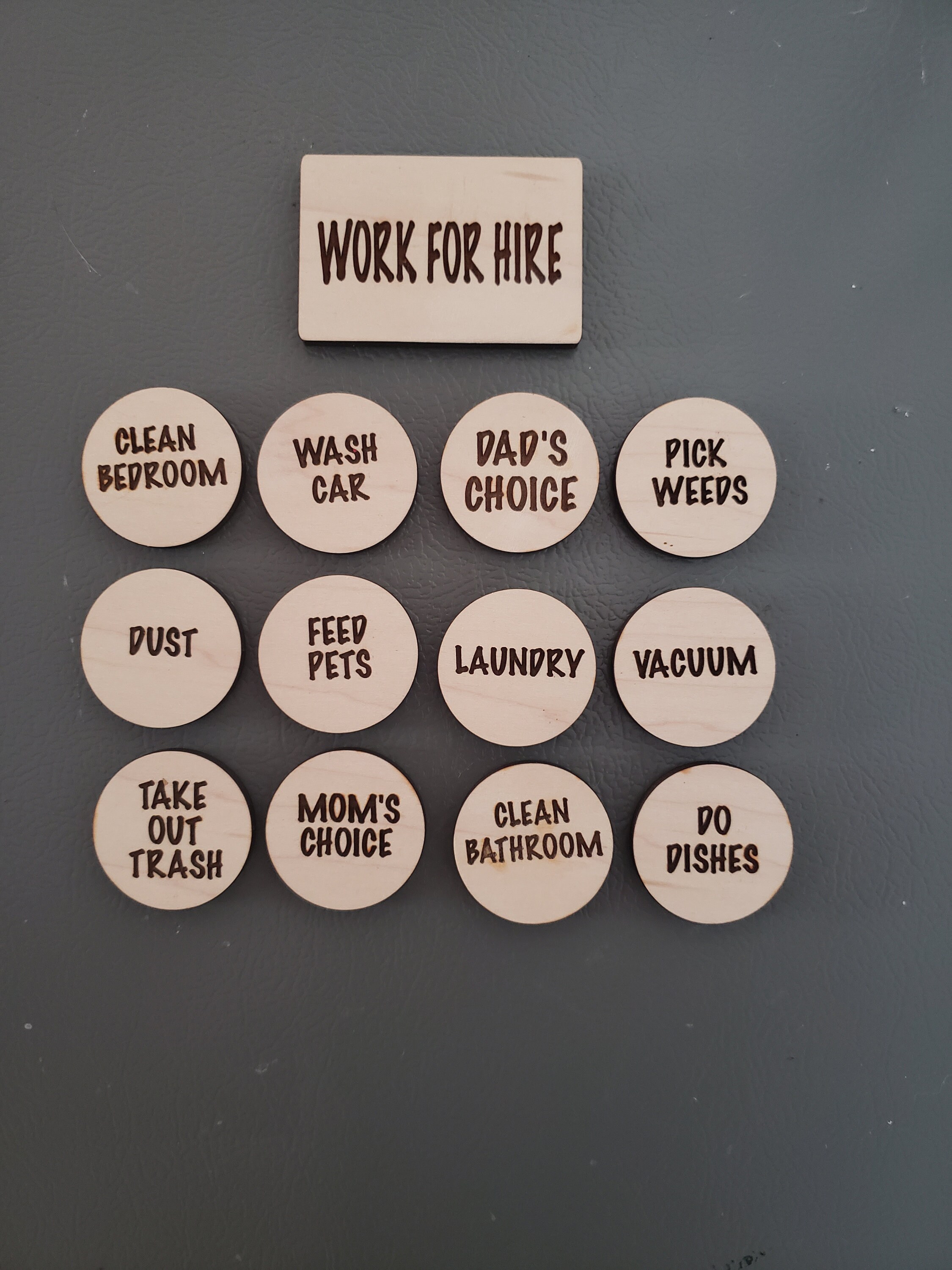 Chore Magnets, Wood Magnets, Chore Chart, Work for Hire, Chore Board ...