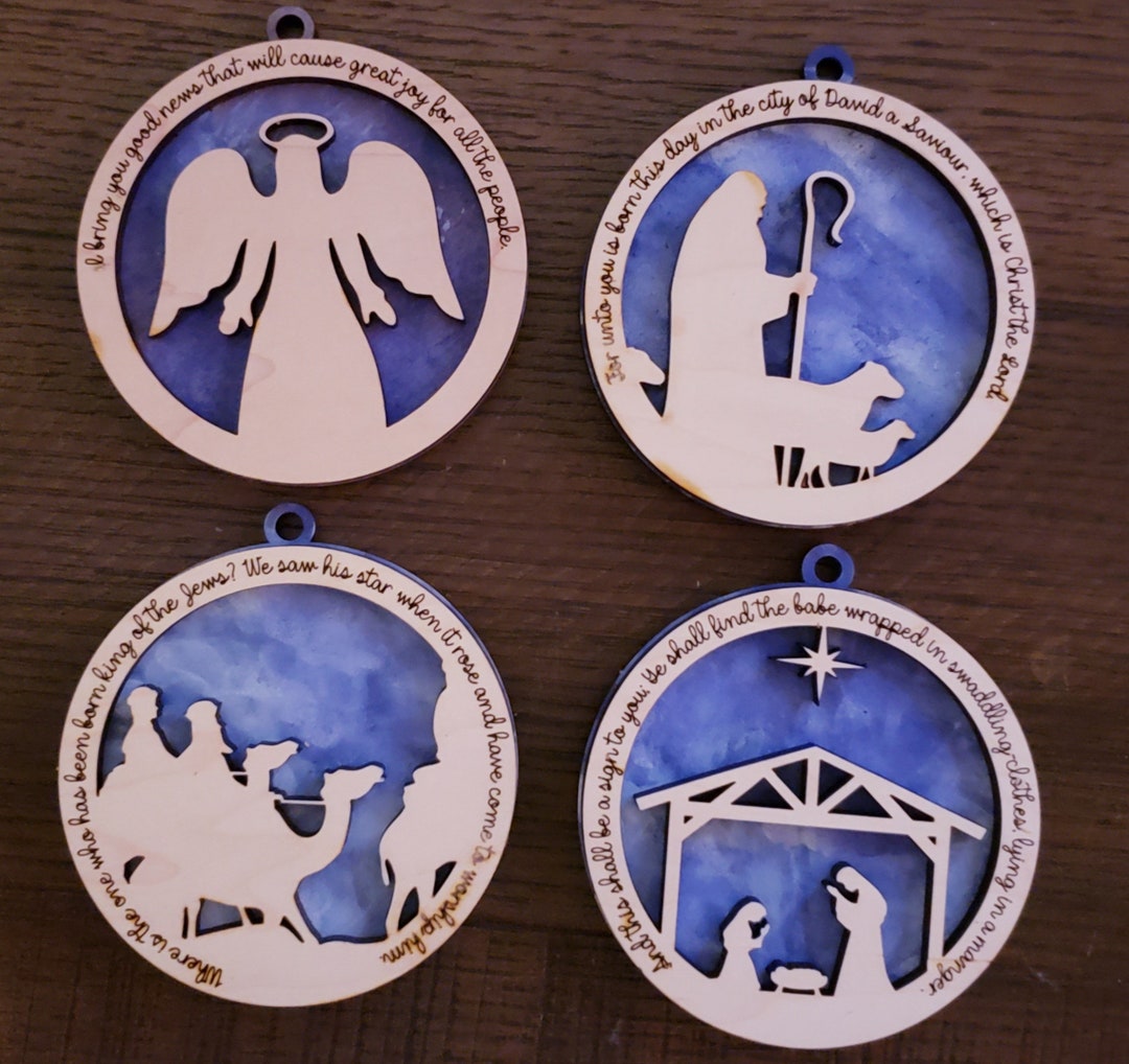 The Christmas Story, Nativity, Birth of Jesus, Hand-crafted Ornament ...