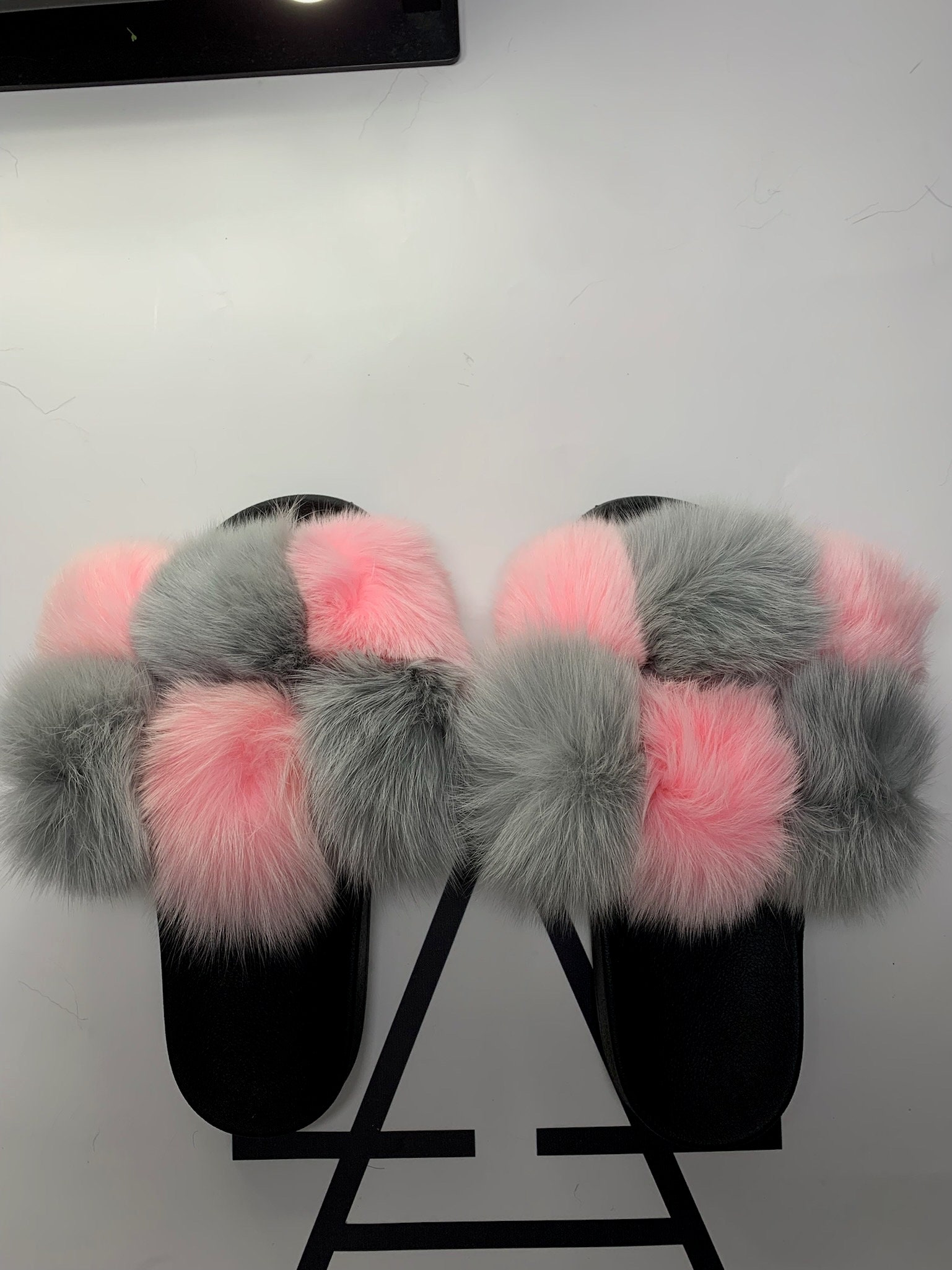 Pom-pom Fur Slides, Furry Slippers, House Shoes, Fall Slippers, Gifts ...