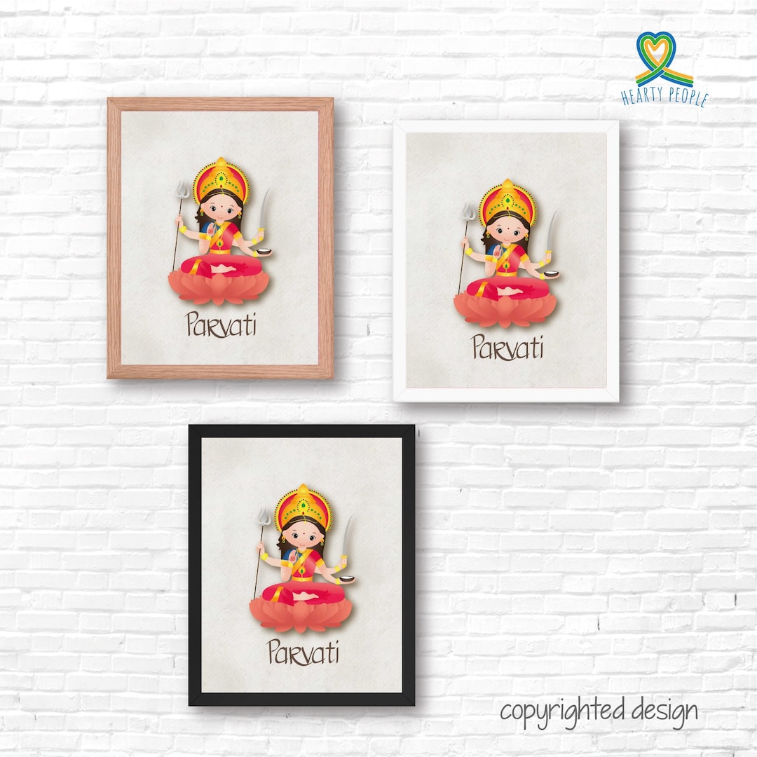 Framed Poster Parvati Hindu Goddess Cute Wall Decor Great Gift Idea ...