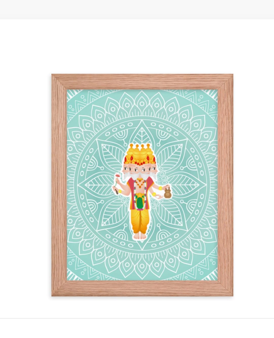Framed Poster Brahma Hindu God Cute Wall Decor Great Gift Idea - Etsy