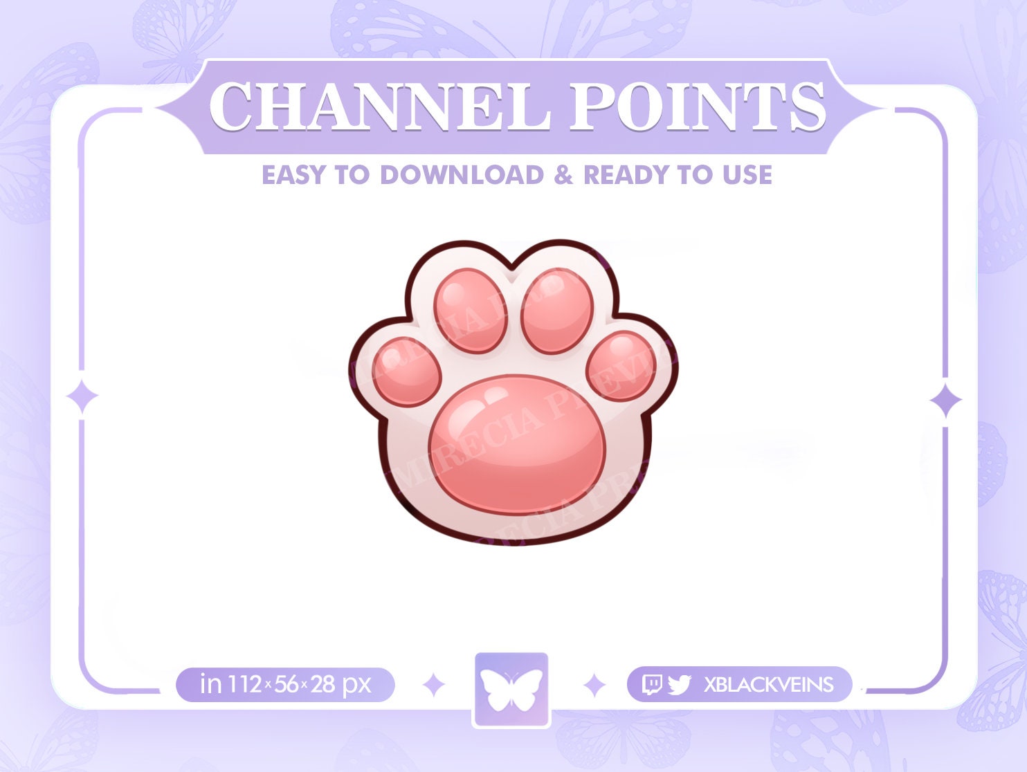 Kitten Paw Channel Points Icon for Twitch Cute Toe Beans Twitch Channel ...